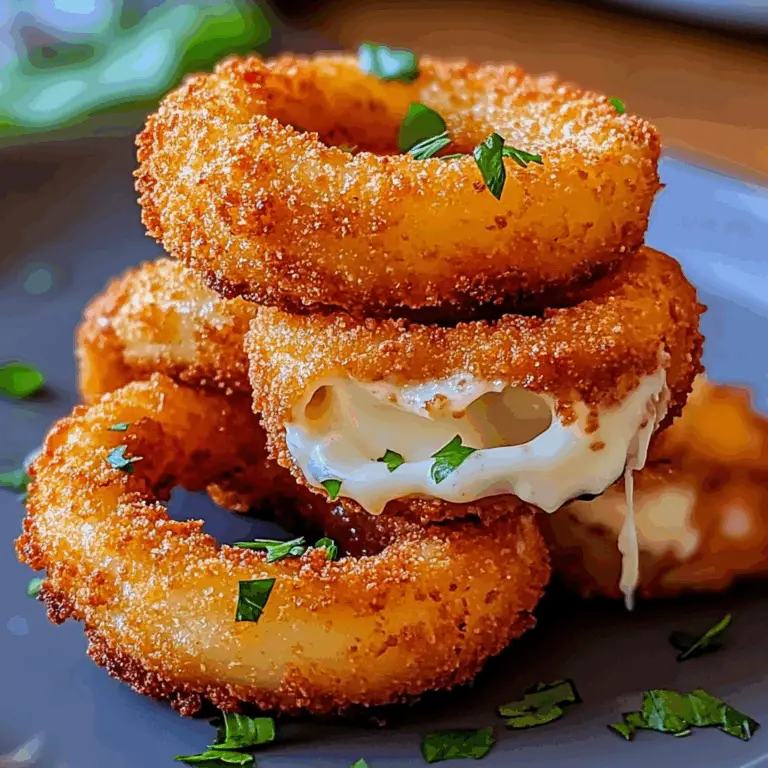 Cheesy Stuffed Mozzarella Onion Rings You Can't Resist!