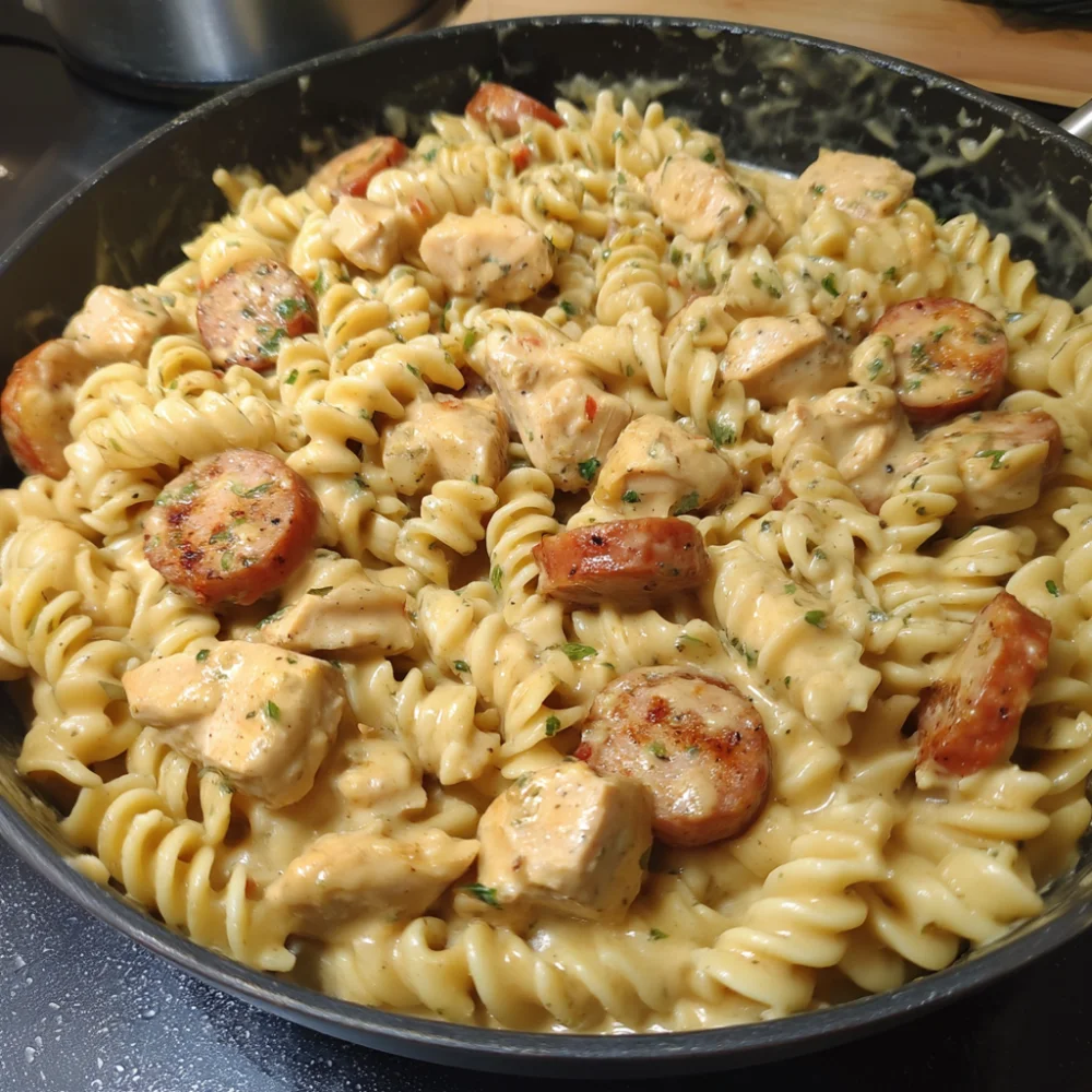 Creamy Pepper Jack Chicken & Sausage Pasta