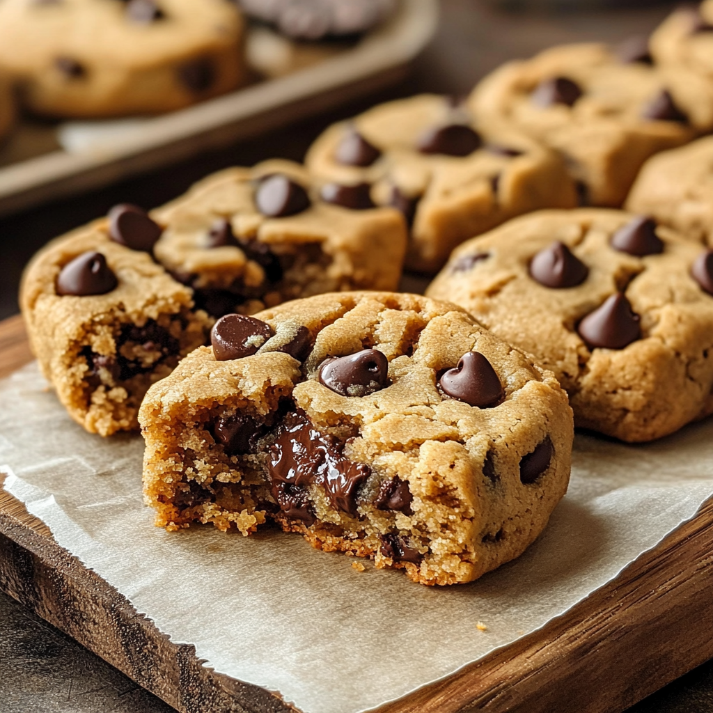 Healthy Greek Yogurt Chocolate Chip Cookies with Melty Centers