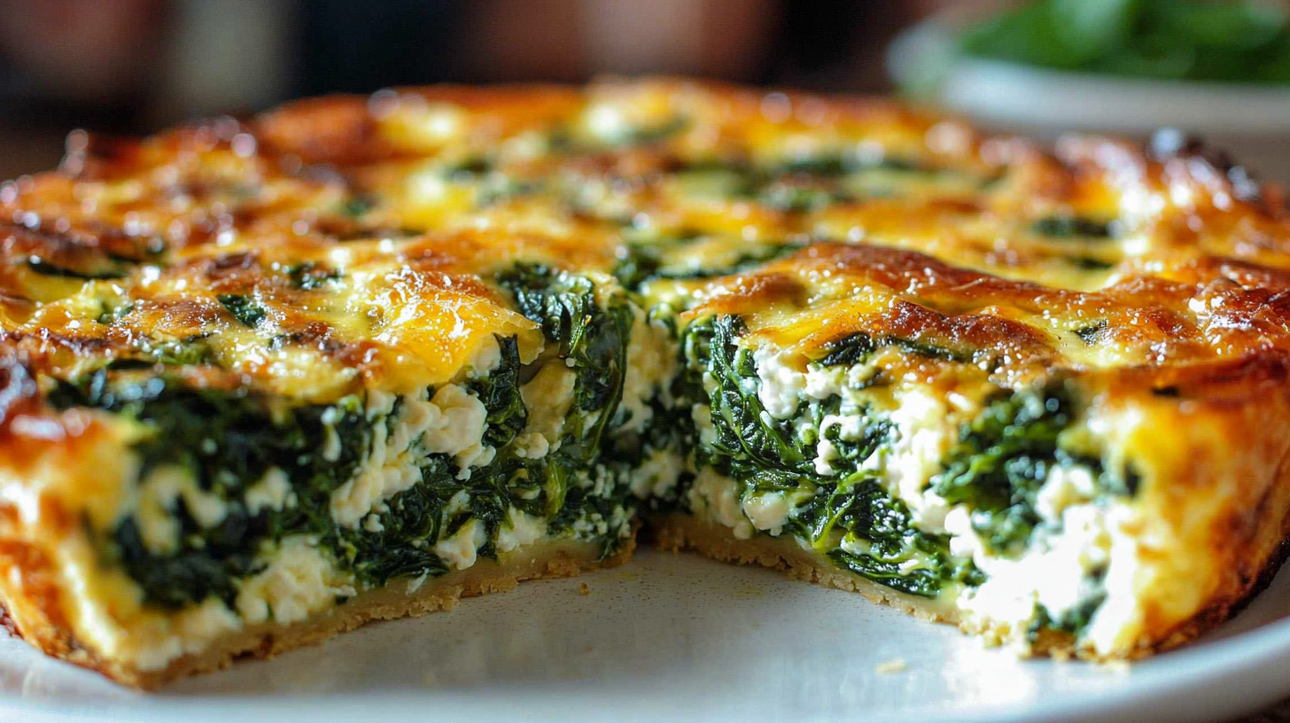 Crustless Cottage Cheese Quiche with Spinach