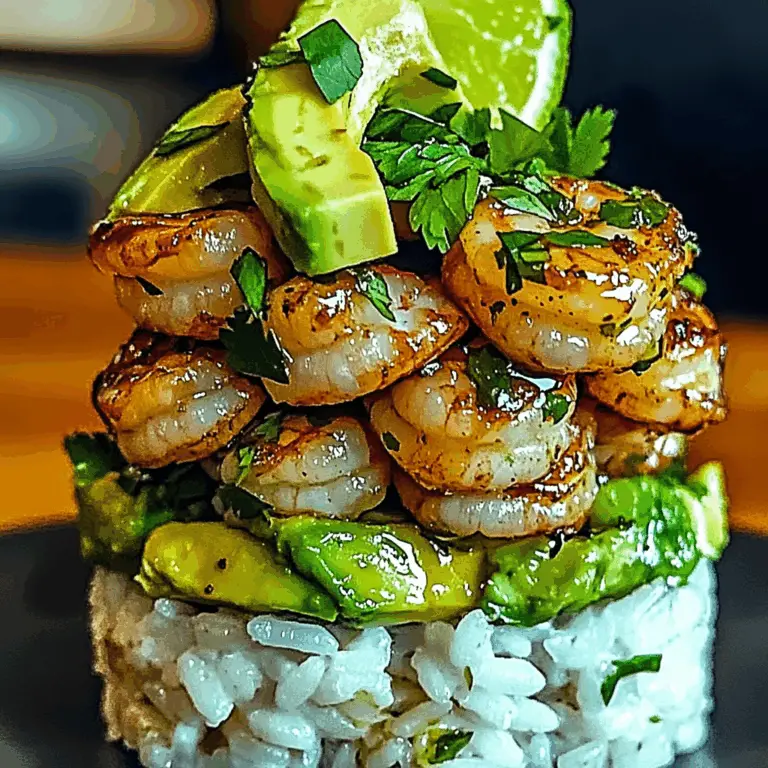Honey Lime Shrimp & Avocado Rice Stack: A Flavorful Delight!