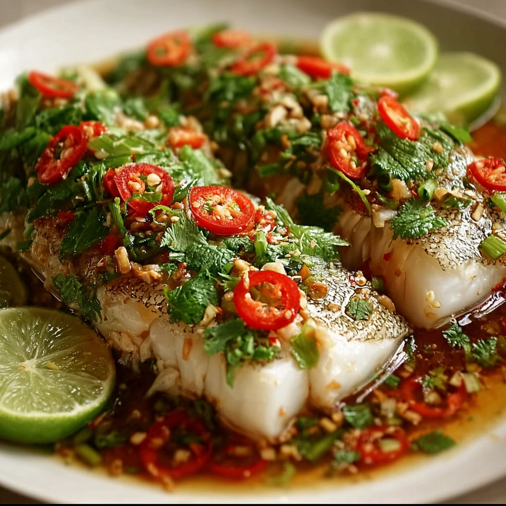 Thai Lime-Garlic Steamed Fish: A Flavorful Delight!